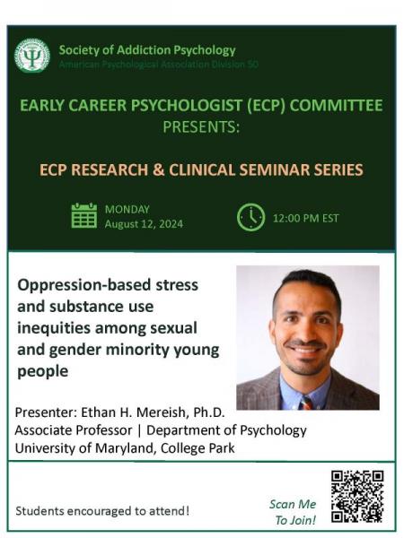 ECP Research & Seminar Series | Society of Addiction Psychology